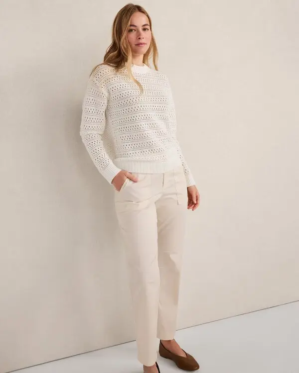 HAVEN WELL WITHIN Cotton Linen Stitched Crewneck