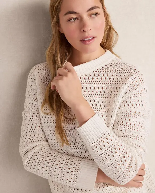 HAVEN WELL WITHIN Cotton Linen Stitched Crewneck