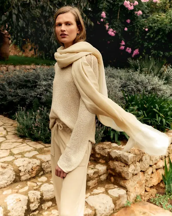 HAVEN WELL WITHIN Linen Tape Yarn Crewneck Sweater - Sugar Chestnut