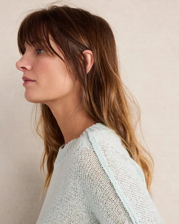 HAVEN WELL WITHIN Linen Tape Yarn Crewneck Sweater - Sugar Chestnut