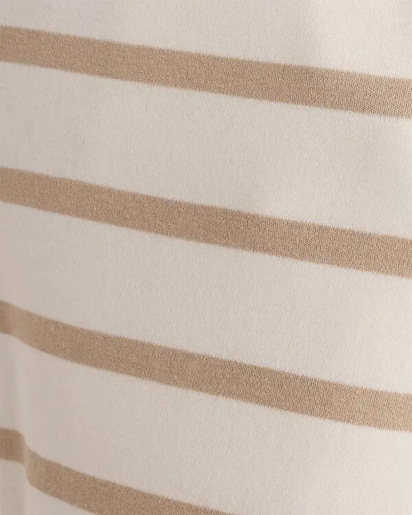 HAVEN WELL WITHIN Brushed Cotton Interlock Stripe Pants - Ivory,wave