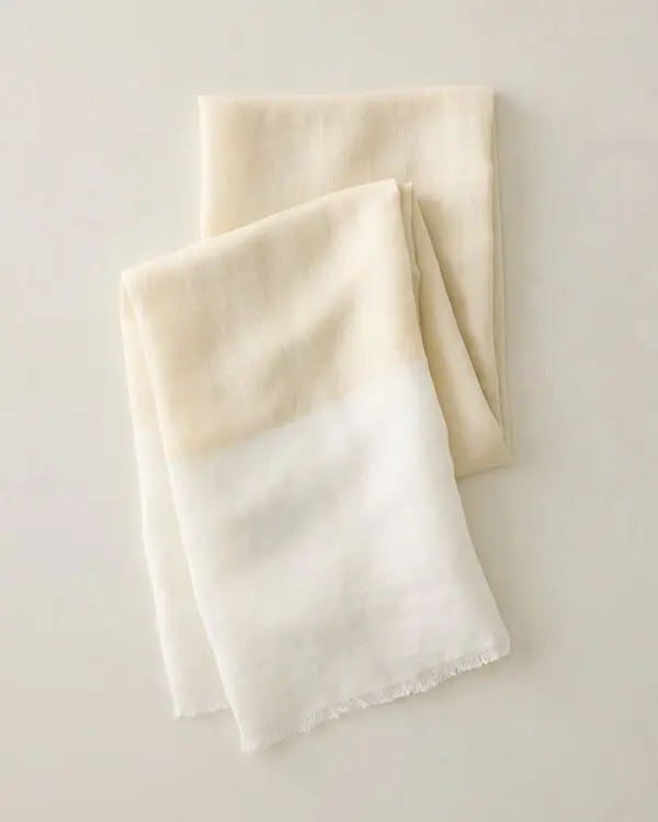 HAVEN WELL WITHIN Linen Blend Colorblock Scarf - Ivory,cornstalk