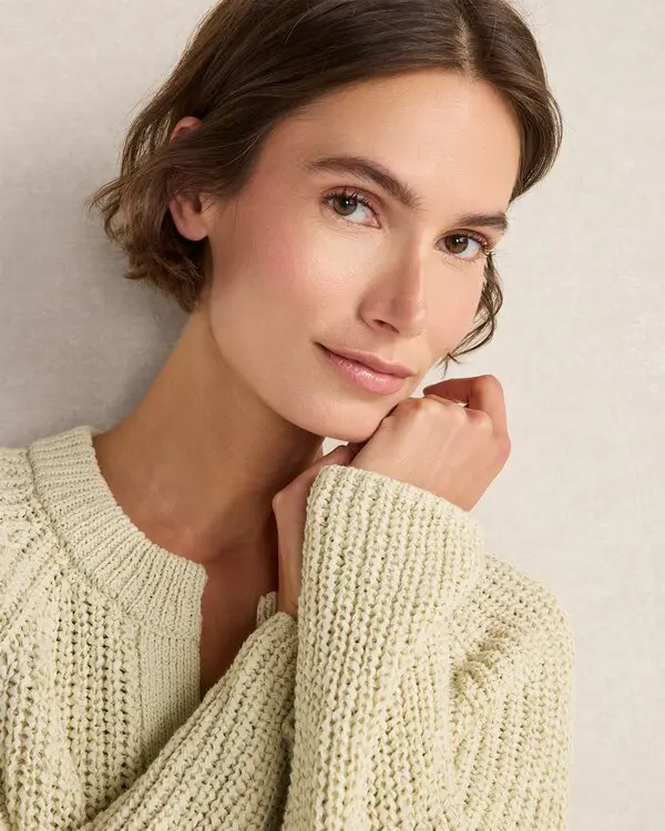 HAVEN WELL WITHIN Cotton Tape Yarn V-neck Cardigan - Muslin