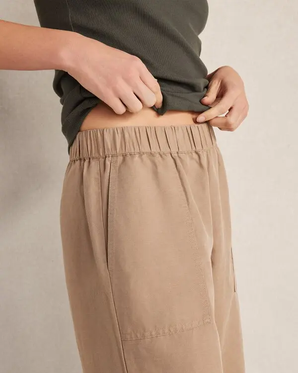 HAVEN WELL WITHIN Linen Blend Dobby Wide Leg Pants - Nightfall