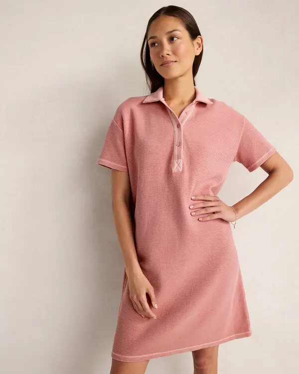 HAVEN WELL WITHIN Organic Cotton Waffle Sleep Dress - Garment Dye Ash Rose