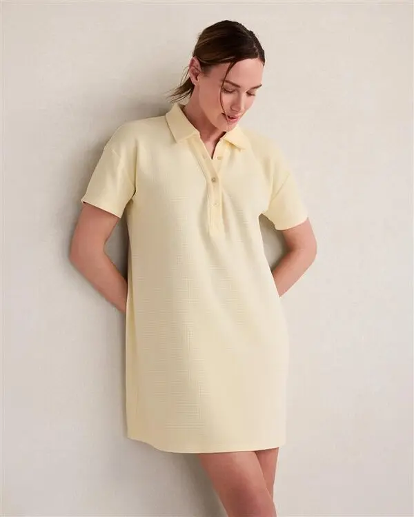 HAVEN WELL WITHIN Organic Cotton Waffle Sleep Dress - Garment Dye Corn Stalk