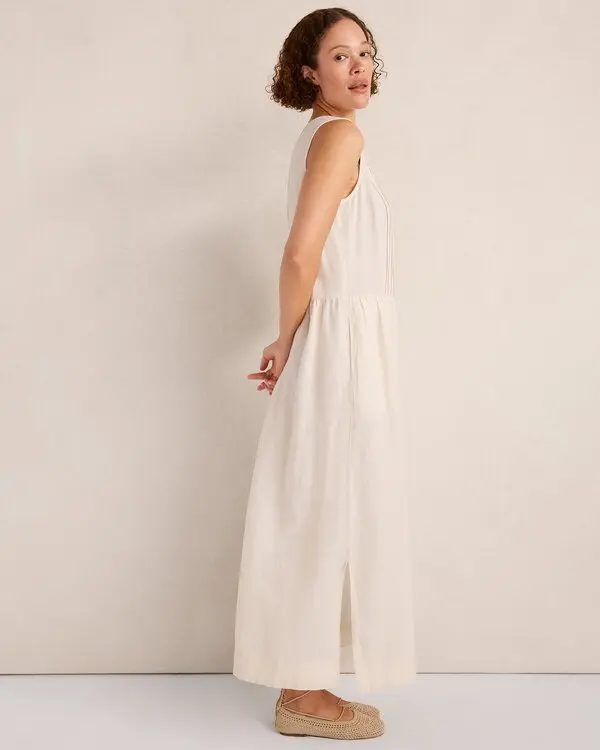 HAVEN WELL WITHIN Linen Pintuck Midi Dress