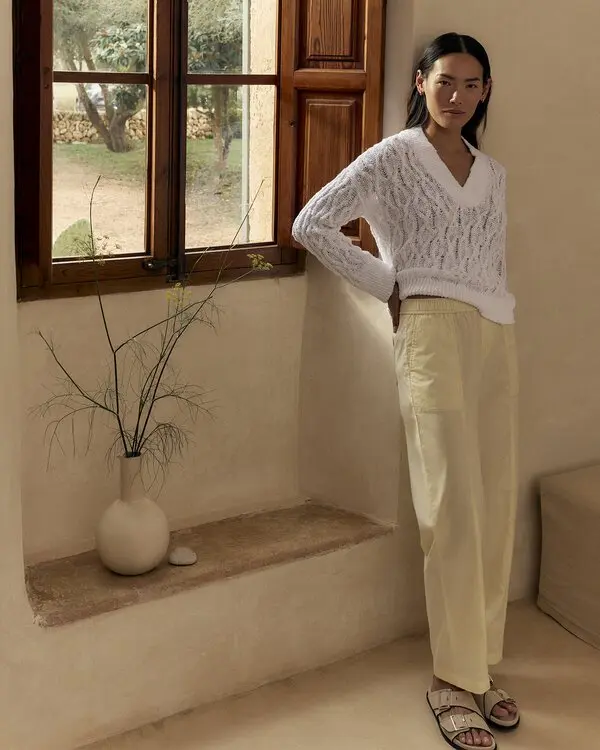 HAVEN WELL WITHIN Organic Cotton Twill Tapered Pants