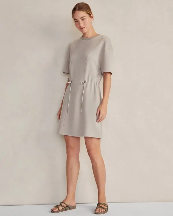 Varley Maple Dress With Crewneck And Drawstring Waist