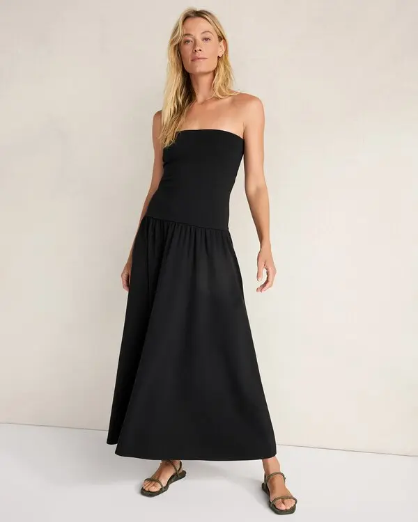 HAVEN WELL WITHIN Organic Cotton Modal Strapless Maxi Dress - Black