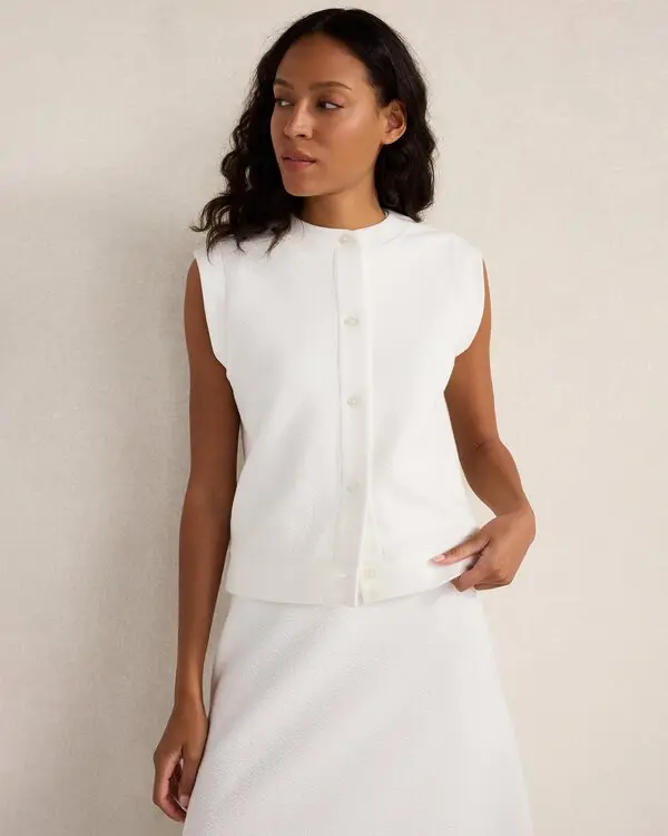 HAVEN WELL WITHIN Cotton Blend Textured Short Sleeve Jacket
