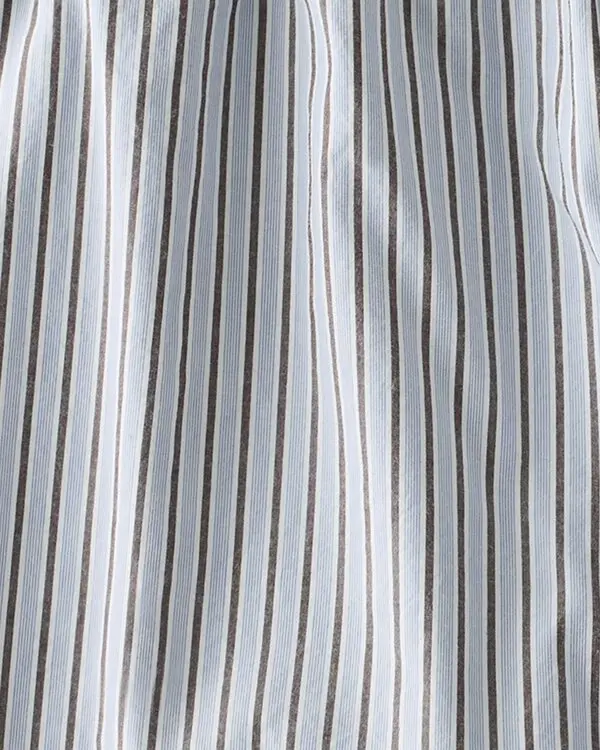 HAVEN WELL WITHIN Organic Cotton Poplin Iris Stripe Pajama Top - White Multicolor