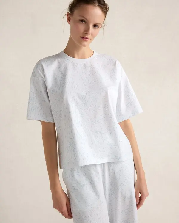 HAVEN WELL WITHIN Organic Cotton Jersey Pajama T-shirt - Sand White,salt Water