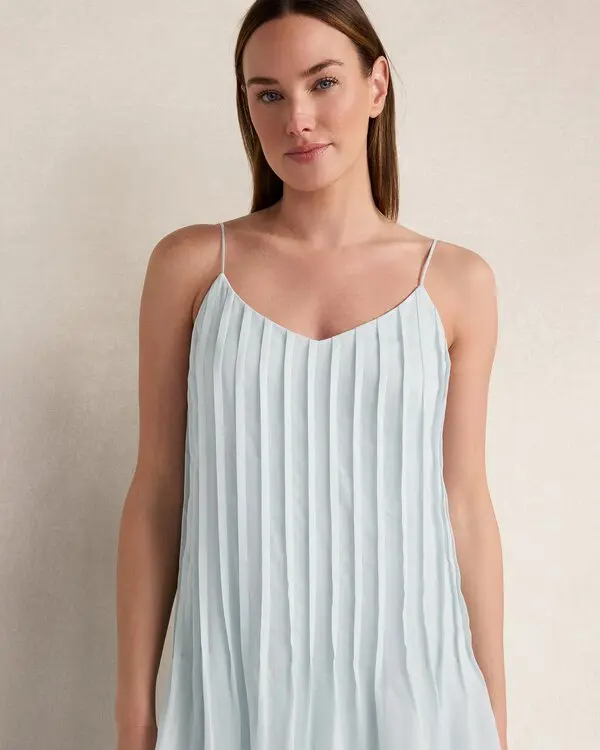HAVEN WELL WITHIN Ramie Blend Pintuck Maxi Dress