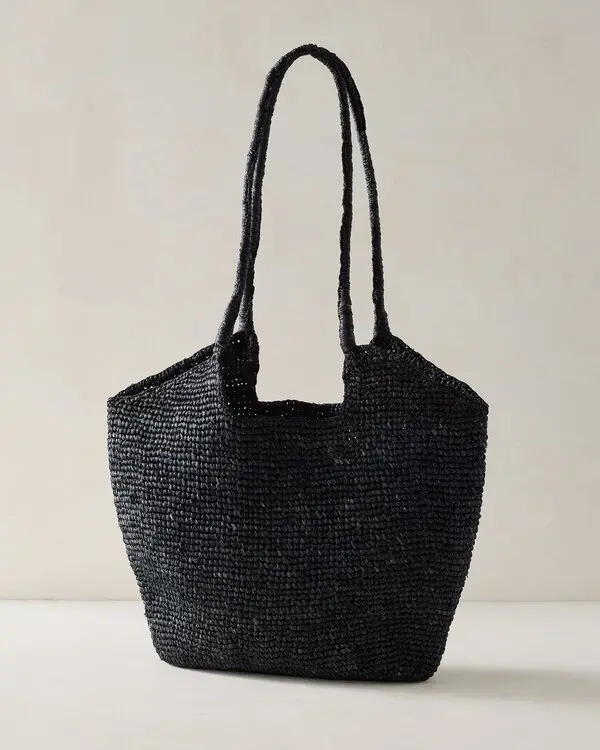 HAVEN WELL WITHIN Raffia Tote Bag - Black