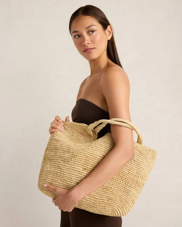 HAVEN WELL WITHIN Raffia Tote Bag - Black
