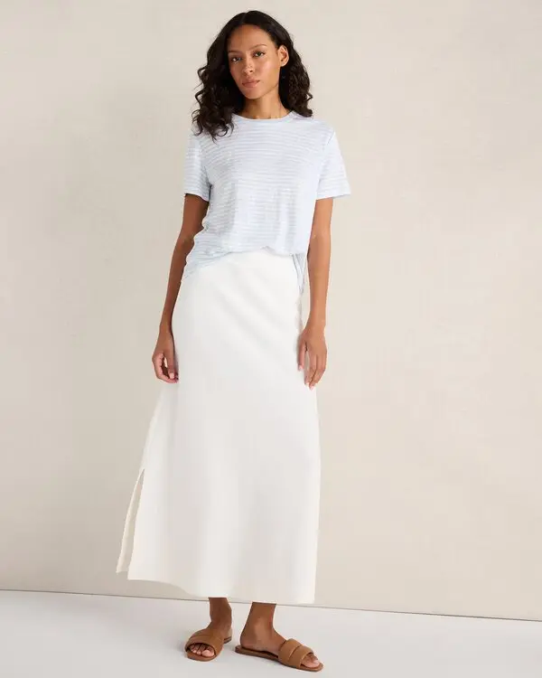 HAVEN WELL WITHIN Cotton Blend Textured Midi Skirt