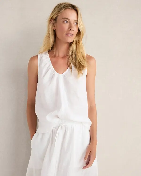 HAVEN WELL WITHIN Linen U-neck Tank Top