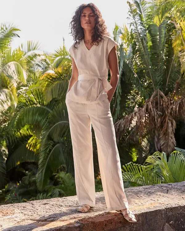 HAVEN WELL WITHIN Cotton Denim Barrel Leg Pants