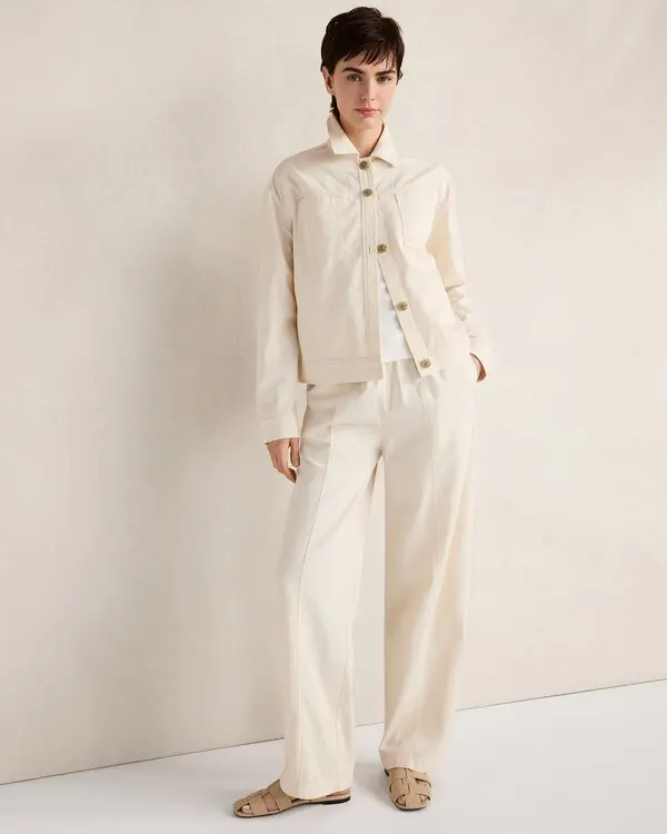 HAVEN WELL WITHIN Cotton Denim Barrel Leg Pants