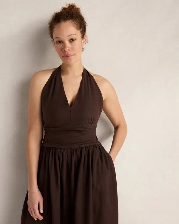 HAVEN WELL WITHIN Linen Halter Maxi Dress