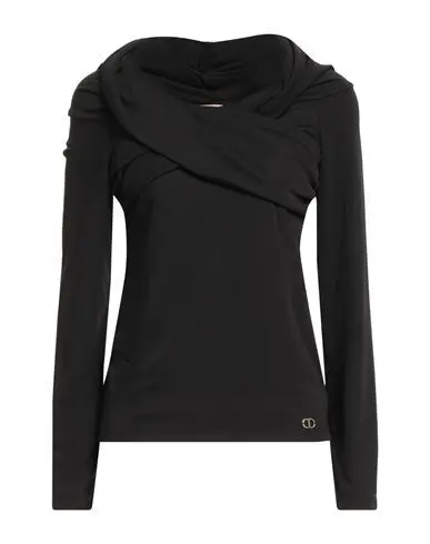 TWINSET Long Sleeve Gathered Crepe Top