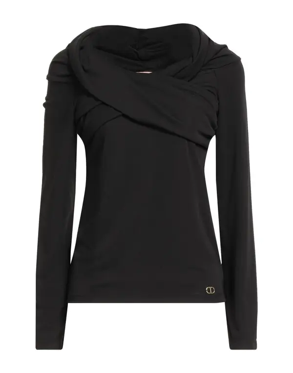 TWINSET Long Sleeve Gathered Crepe Top