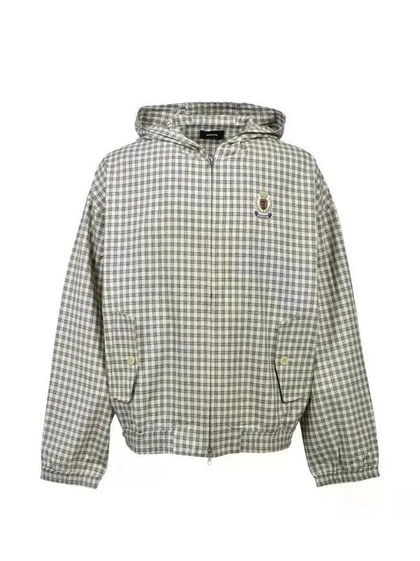 BREATH Checked Logo-patch Hooded Jacket