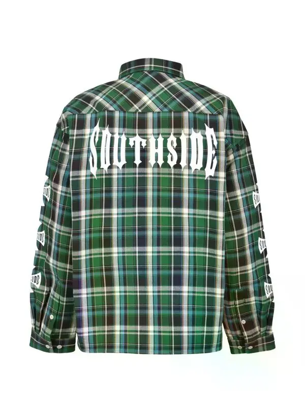 BREATH Tartan-check Graphic-print Shirt - Green