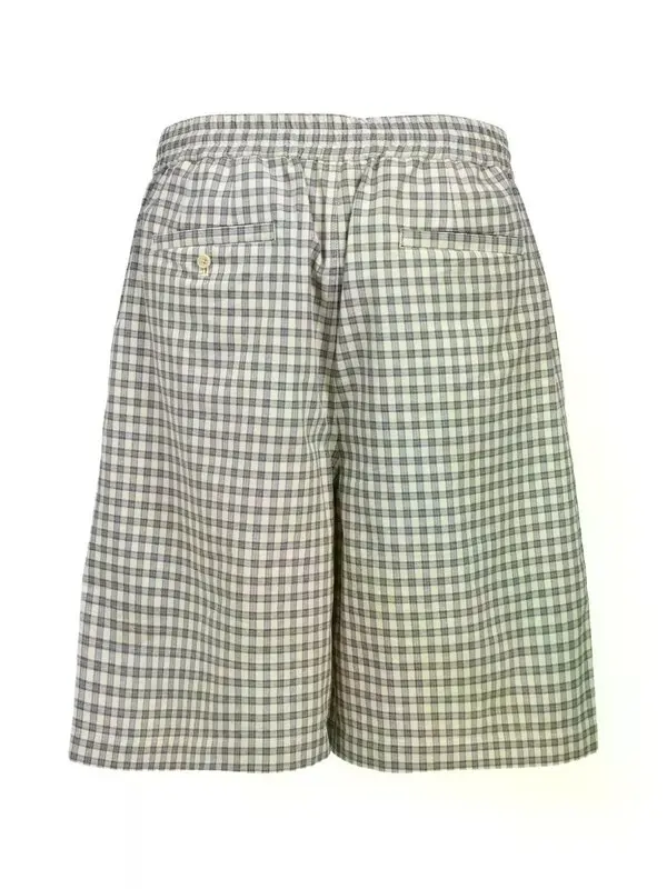 BREATH Check Pattern Logo-patch Wide Leg Shorts - Neutrals