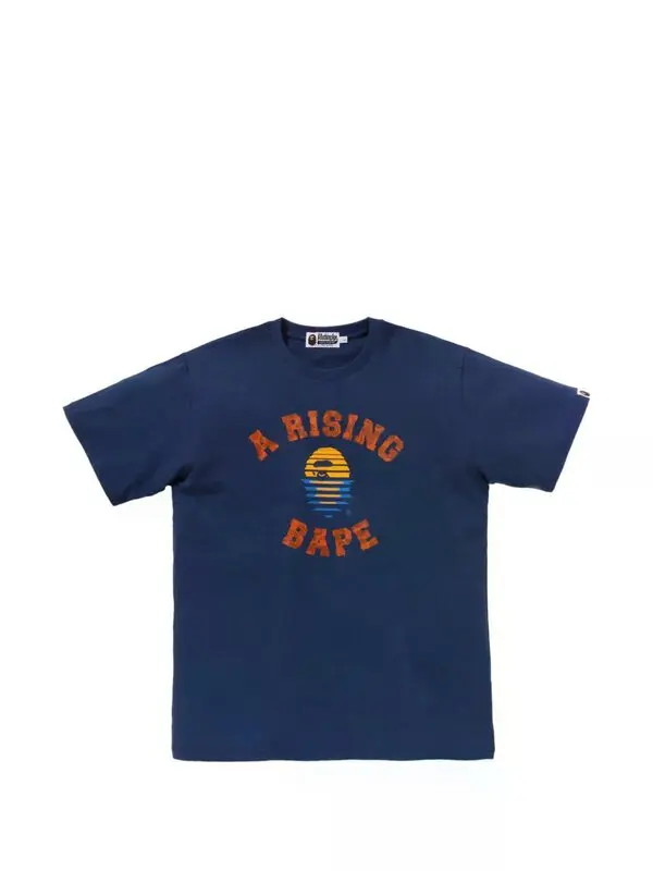 A BATHING APE Logo-print Cotton T-shirt - Blue