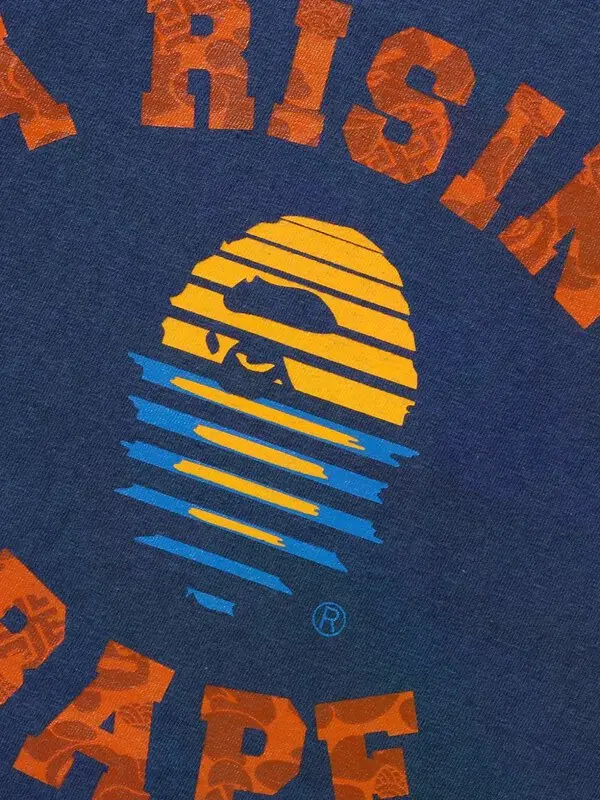 A BATHING APE Logo-print Cotton T-shirt - Blue