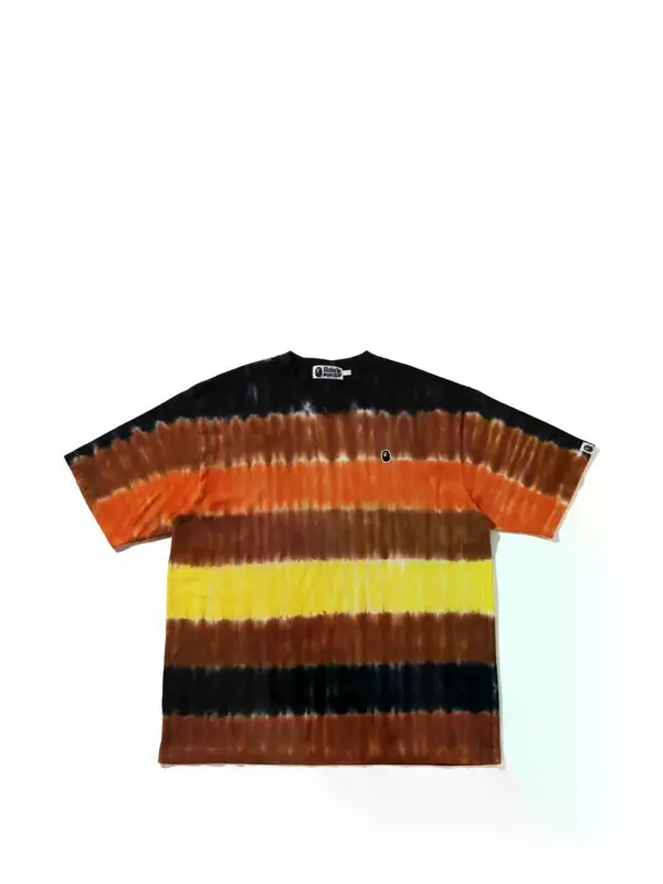 A BATHING APE Tie-dye Logo-patch T-shirt - Brown