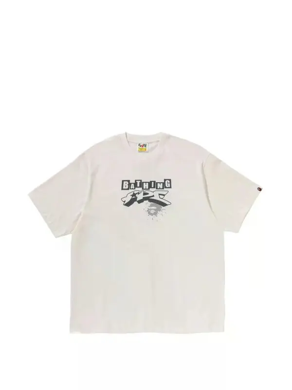 A BATHING APE Graphic-print Cotton T-shirt - Neutrals