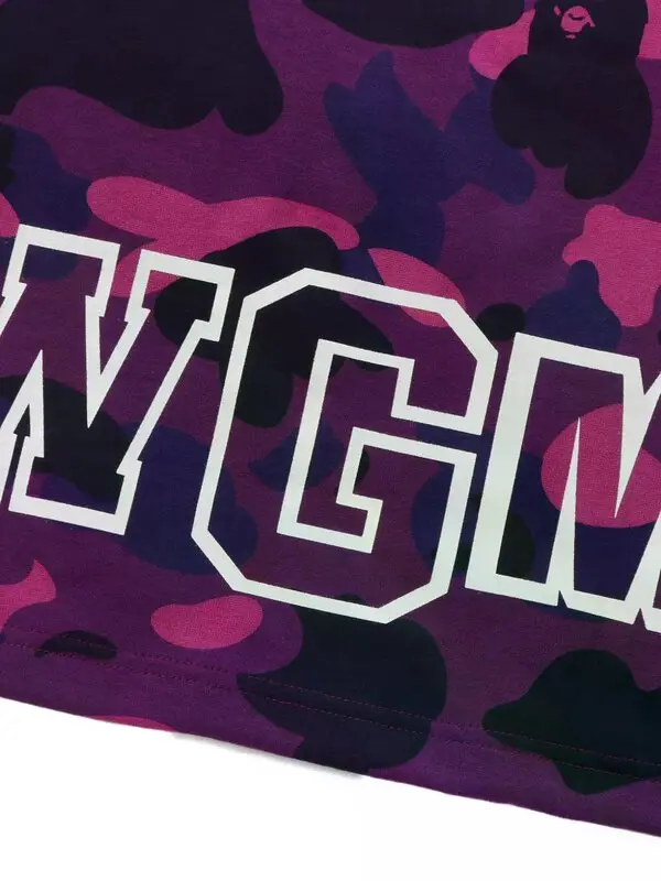 A BATHING APE Shark Camouflage-print T-shirt - Purple