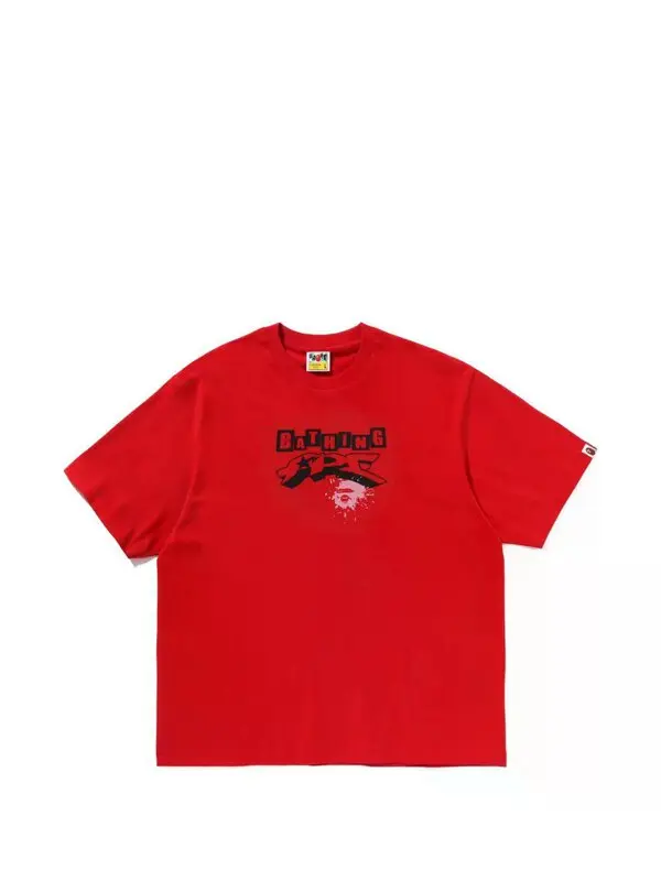 A BATHING APE Graphic-print Cotton T-shirt - Red