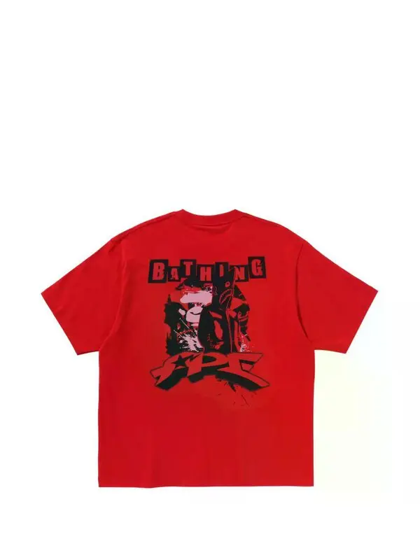 A BATHING APE Graphic-print Cotton T-shirt - Red