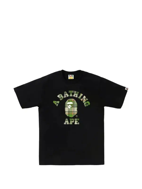 A BATHING APE Ape Head Check-print T-shirt