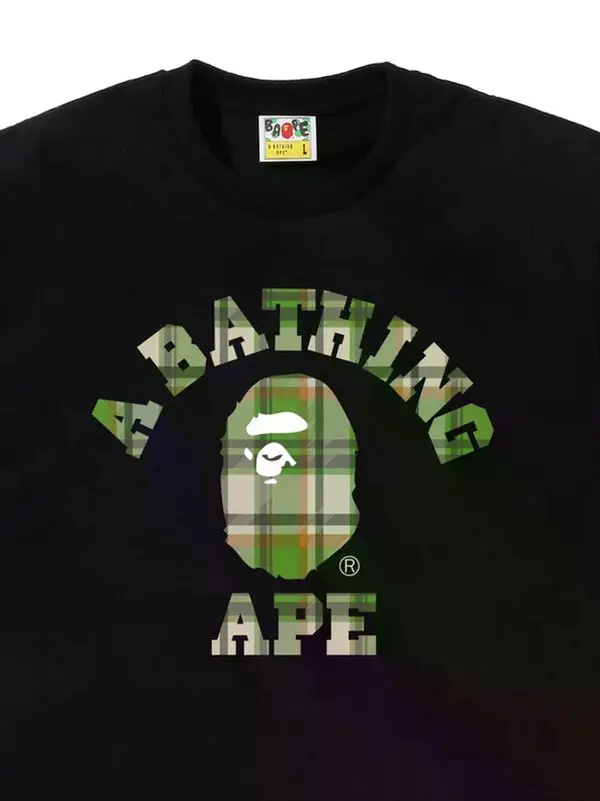 A BATHING APE Ape Head Check-print T-shirt