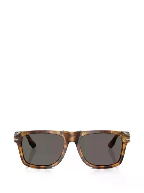 Persol Tortoiseshell Effect Rectangle Frame Sunglasses - Brown