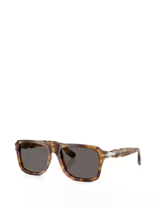 Persol Tortoiseshell Effect Rectangle Frame Sunglasses - Brown