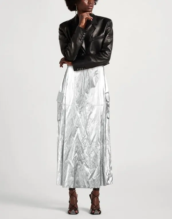 JIJIL Maxi Skirt With Metallic Coated Effect