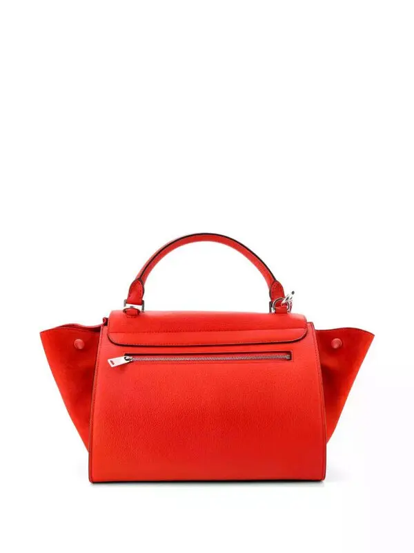 Celine Trapeze Bag Leather Small Satchel - Red