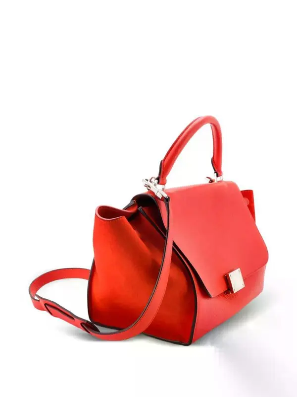 Celine Trapeze Bag Leather Small Satchel - Red