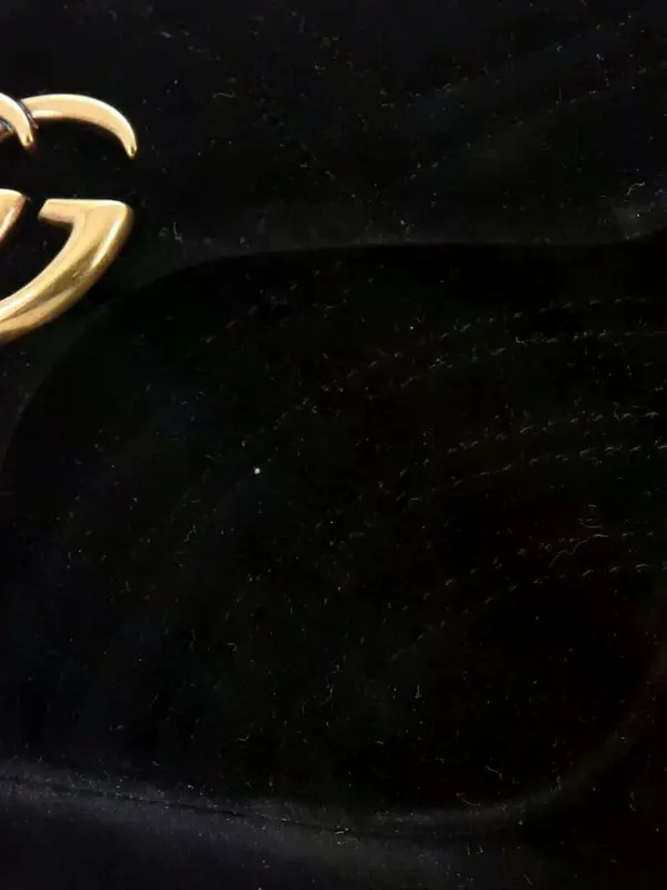 Gucci Gg Marmont Matelassé Velvet Mini Shoulder Bag - Black