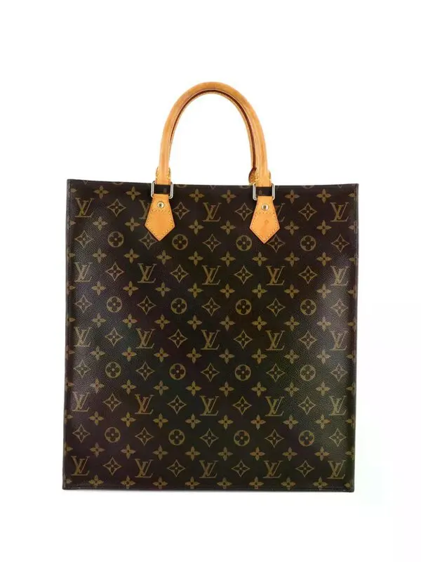 LOUIS VUITTON Monogram Canvas Sac Plat Tote Bag - Brown