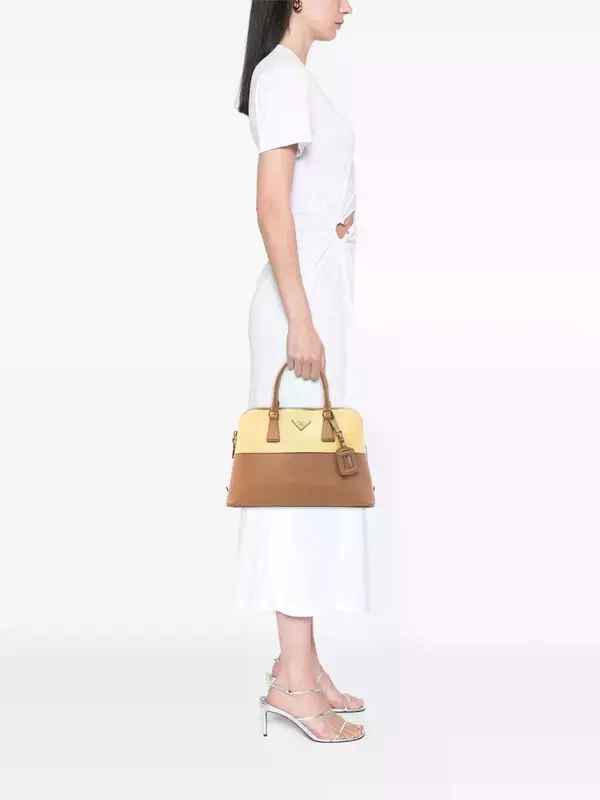 Prada Saffiano Leather Satchel - Brown