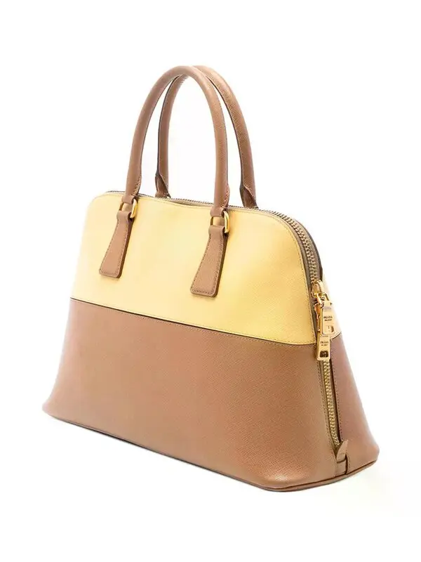 Prada Saffiano Leather Satchel - Brown