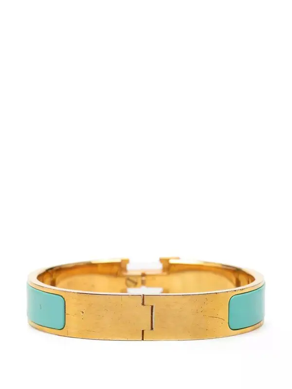 Hermès 20th Century Narrow Enamel Clic H Bracelet Pm - Blue