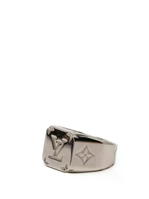 LOUIS VUITTON Brass Monogram Signet Ring